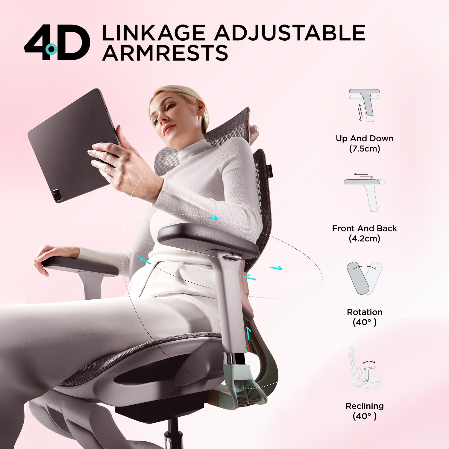 HBADA E3 Pro Ergonomic Office Chair with 3-Zone Dynamic Lumbar Support ...