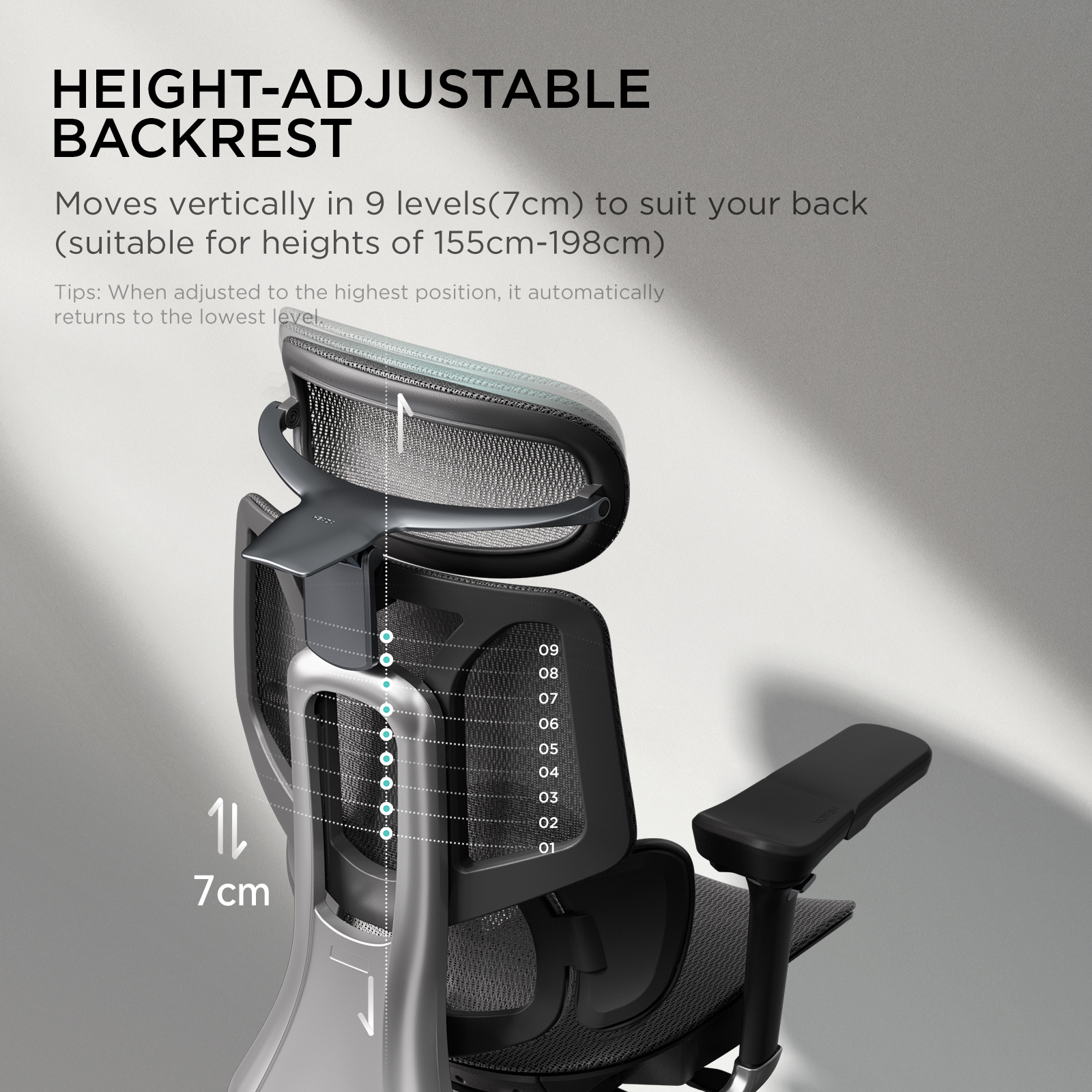 HBADA E3 Pro Ergonomic Office Chair with 3-Zone Dynamic Lumbar Support ...