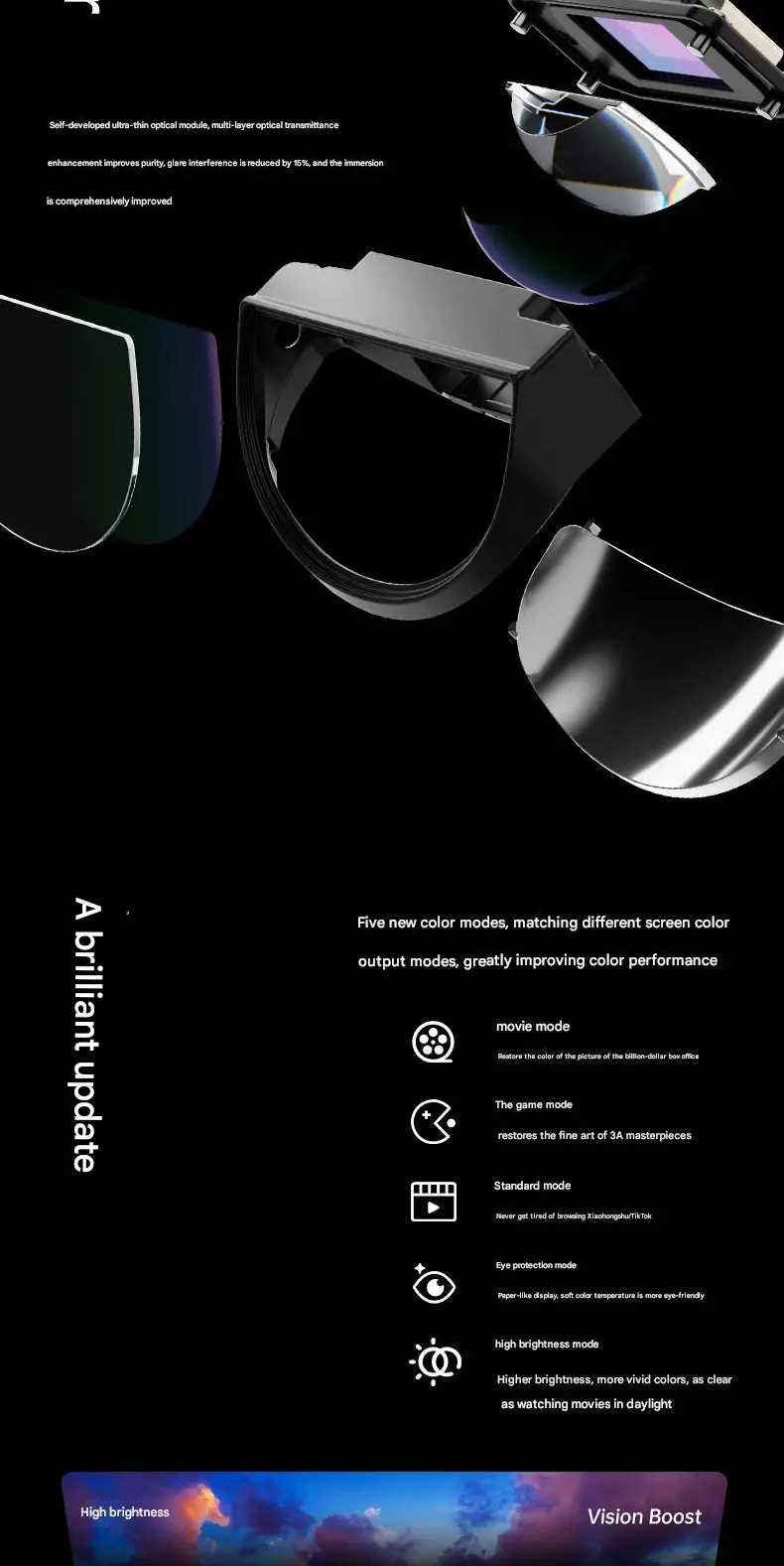 2025 New RayNeo Air 3S Pro - Smart AR Glasses HD Movie Viewing 3D 135-inch Screen 1200 Nits High ...