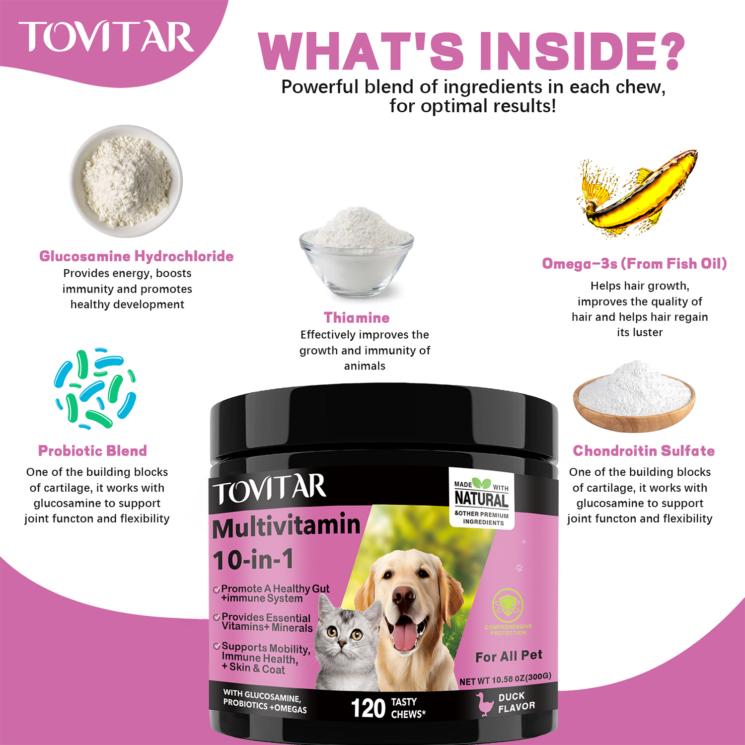 Tovitar® Multivitamin Cat and dog 120 Soft Chews - Omega 3 | Vitamin Bs ...