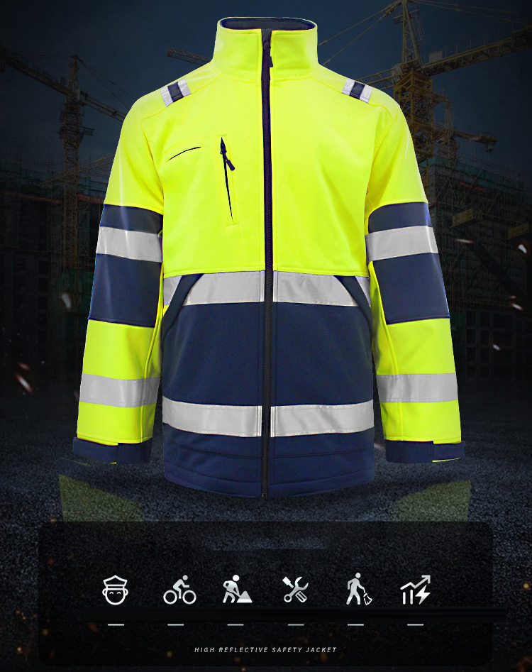 Hi Vis Jacket Men with Reflective Stripes for Winter Autumn Reflective ...
