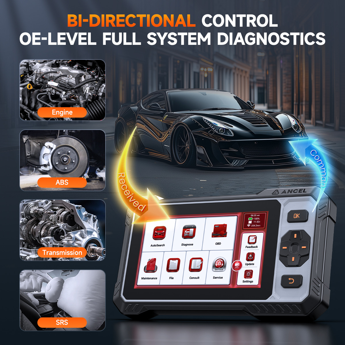 【Ship From Malaysia】ANCEL FX6000 OBD2 Automotive Scanner 4 System ABS ...