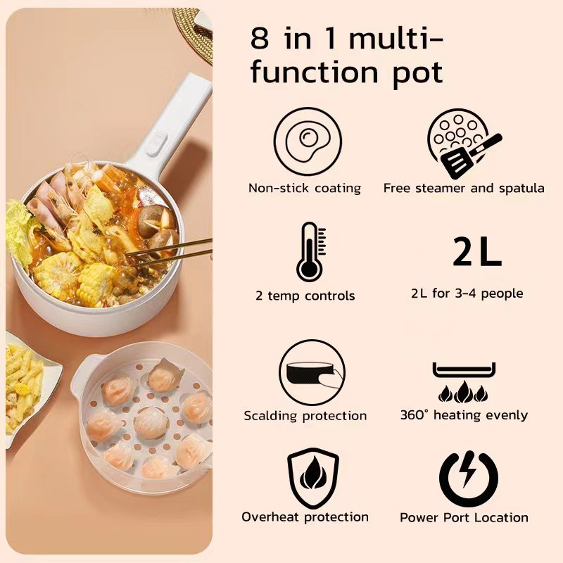 Hodekt Multi Cooker Multifunction Electric Cooker With Steamer Ceramic ...