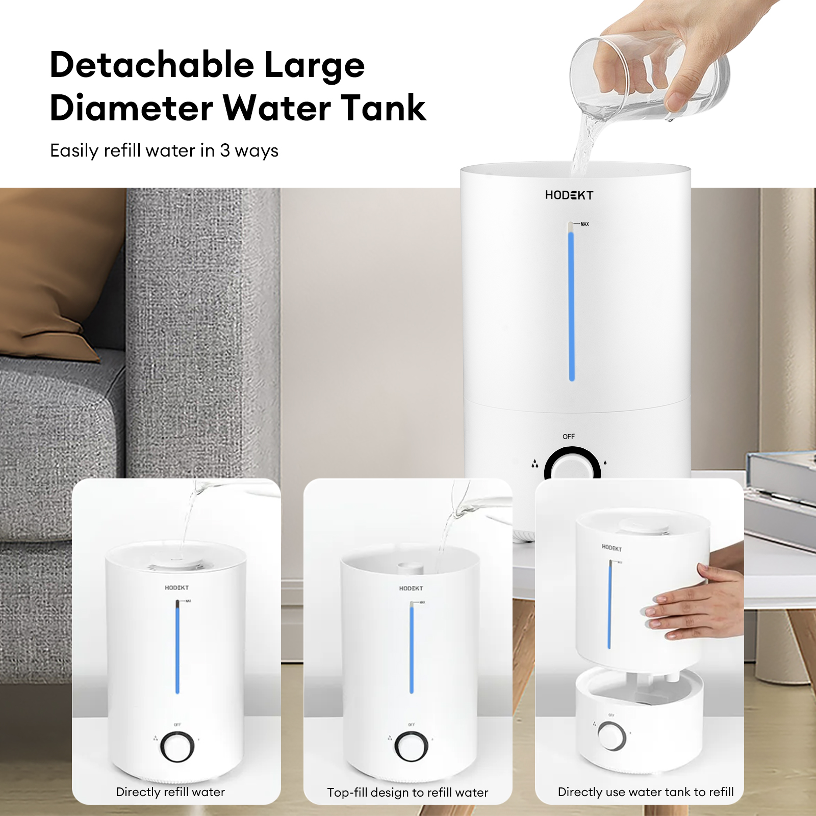 HODEKT Air Humidifier 4L Air Purifier Aromatherapy Humidificador ...