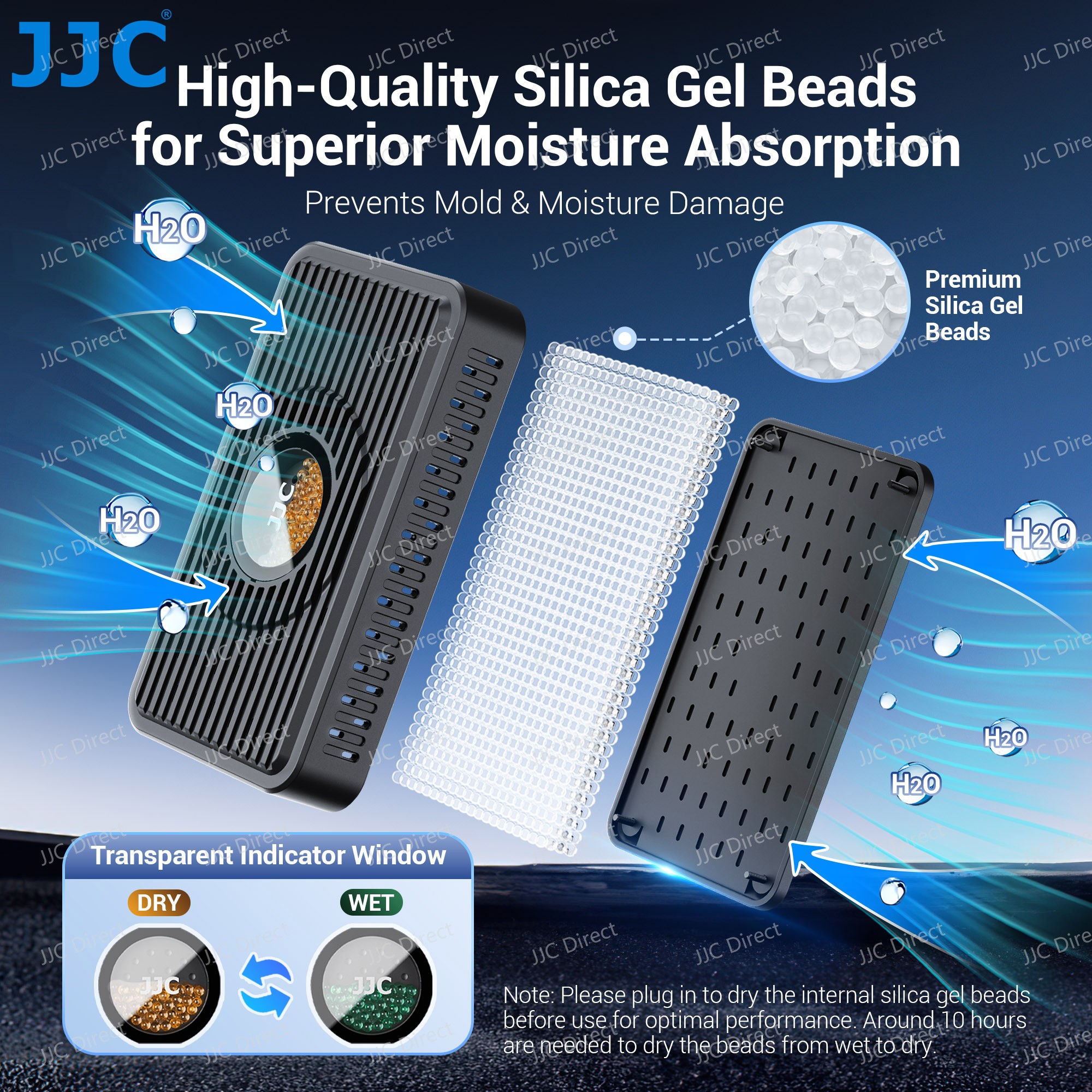 JJC Rechargeable Dehumidifier Desiccant Moisture Absorber for DSLR ...