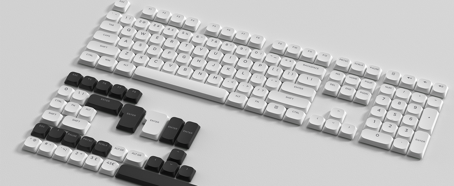 Womier Low Profile Shine Through 143 Keys BOW PBT Double Shot Keycaps ...