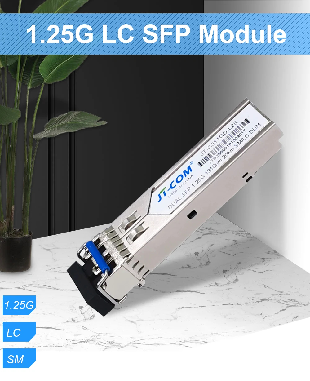 JT-COM 1.25G Single Mode duplex SFP Module LC 1310nm/1550nm GLC-LH-SM ...