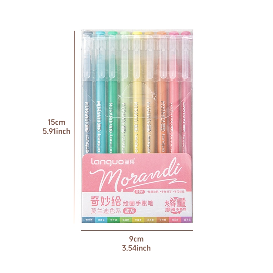 9PCS Morandi Gray Gel Pen Set – 0.5mm Multicolor Vintage Ballpoint Pens ...