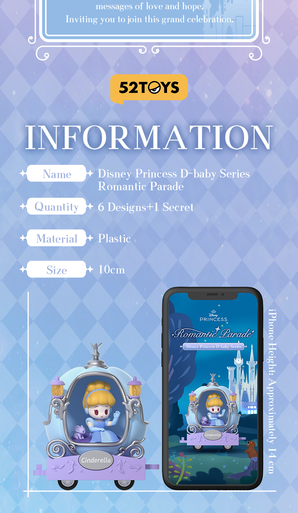 52TOYS Disney Princess D-baby Series Romantic Parade Blind Box Figure Toy（Whole Set） | Shopee ...