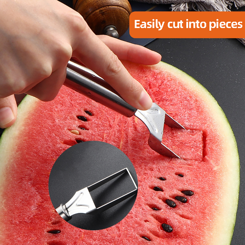 2 in 1 Watermelon Fork Slicer Stainless Steel Double-ended Watermelon ...