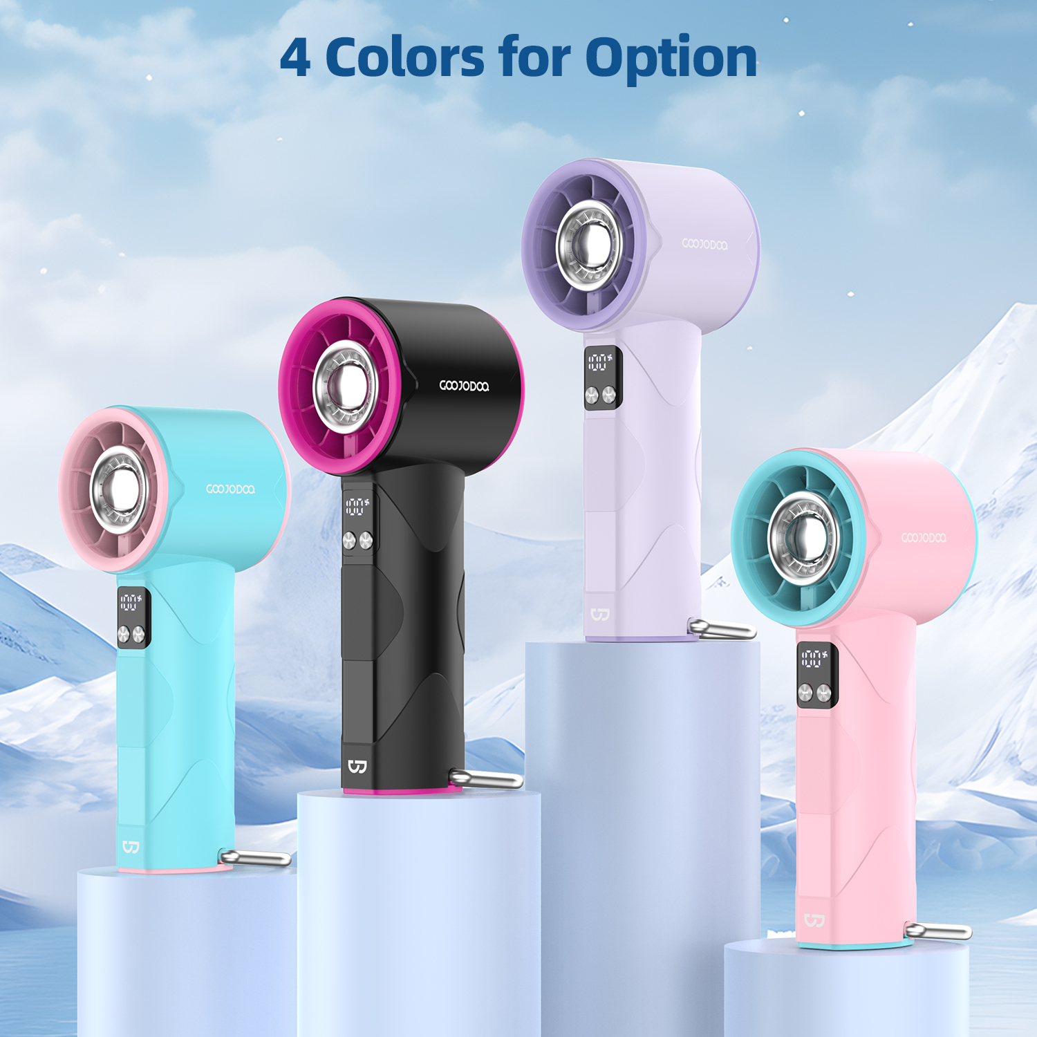 GOOJODOQ Mini Fan 4000mAh with Turbo Jet Handheld Fan Portable High ...