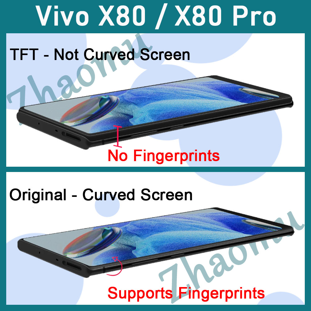 Original AMOLED Vivo X80 X80 Pro LCD Display Touch Screen Replacement ...