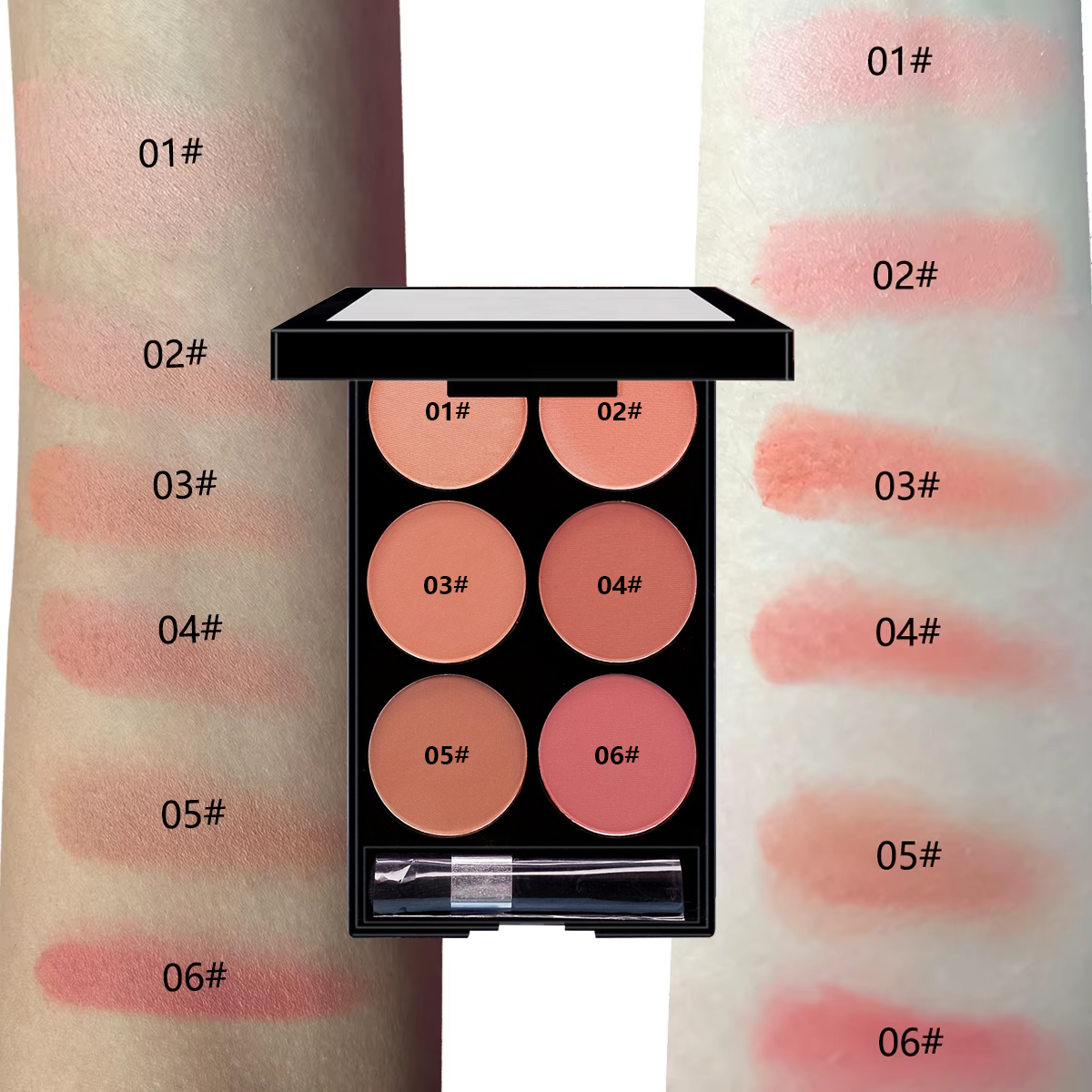 6 - Color Easy Makeup Matte Cheek Red Plate Natural Three - Dimensional ...