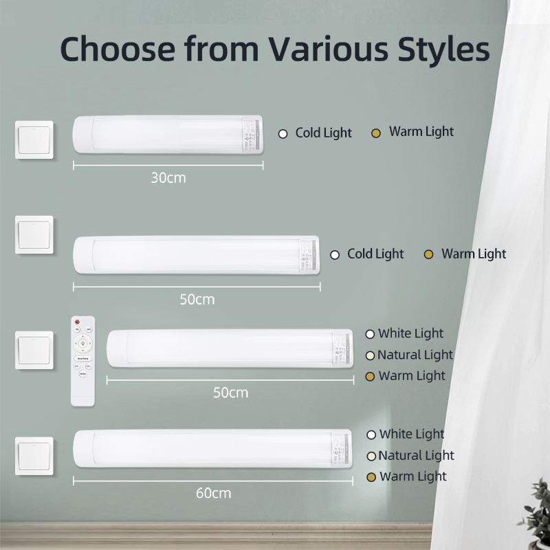 CANMEIJIA Dimmable 3 colors Tube Light with Remote Led Tube Lamp 10W ...