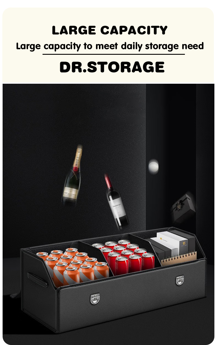 DR.STORAGE Large Capacity Car Storage Box Foldable Car Trunk Storage ...