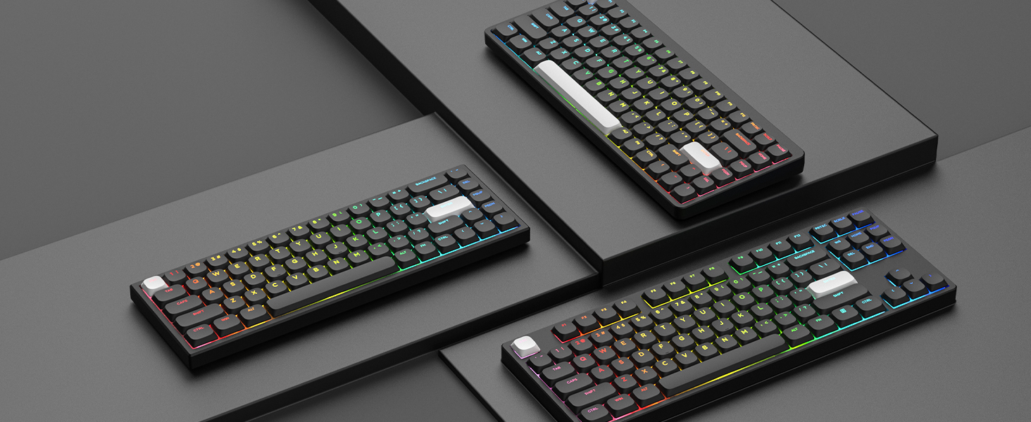 Womier Shine Through 143 Keys Low Profile Minimalist Double Shot PBT ...