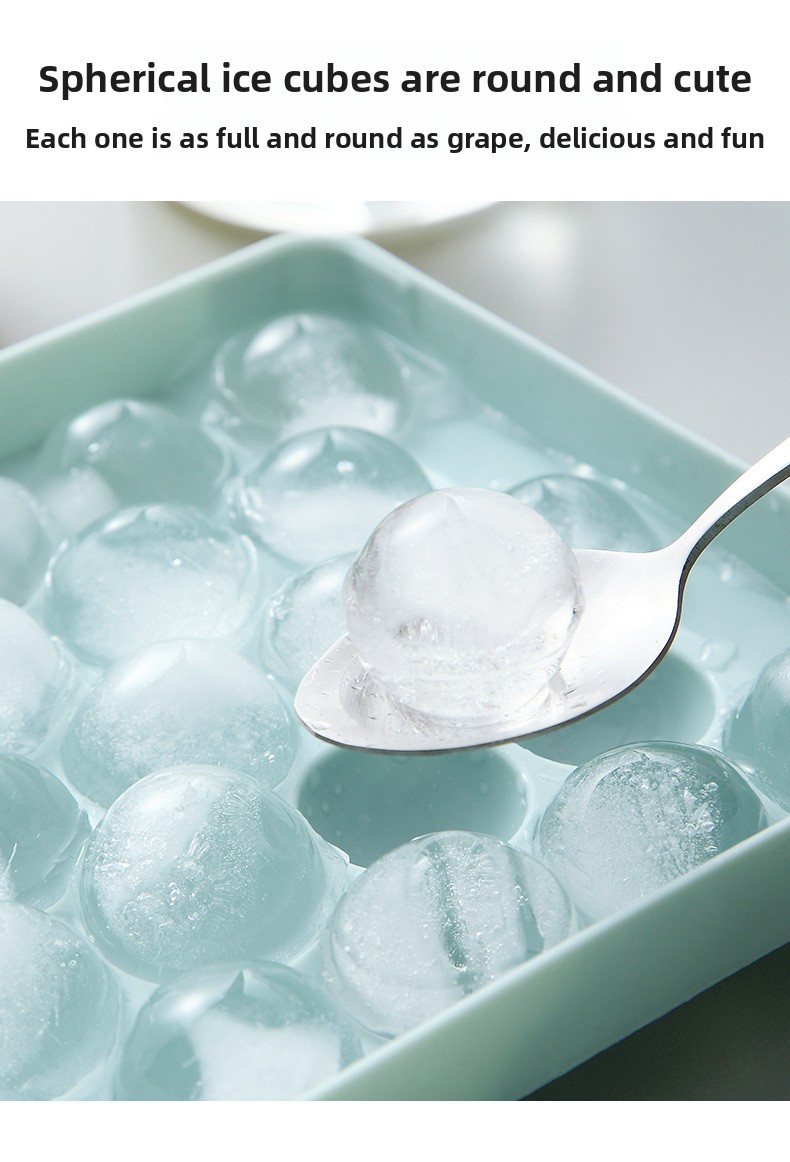 Round 33-grid DIY ice cube mold ice tray with lid ice ball ice making ...
