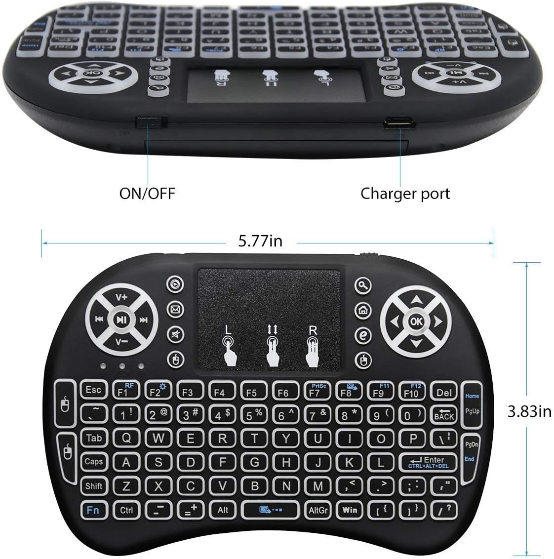 Wireless Keyboard i8 2.4G Mini Rechargeable English Touchpad Universal ...