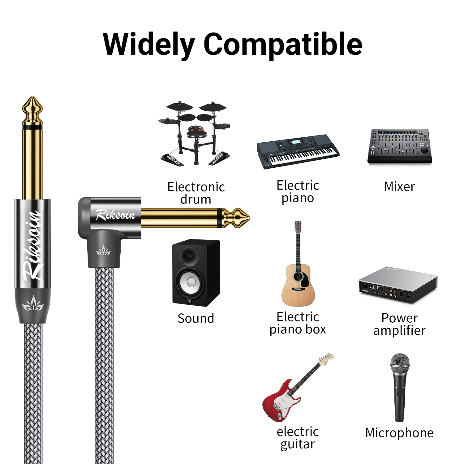 Riksoin Audio Instrument Cable Is Perfect for Guitars, Bass, Drums ...