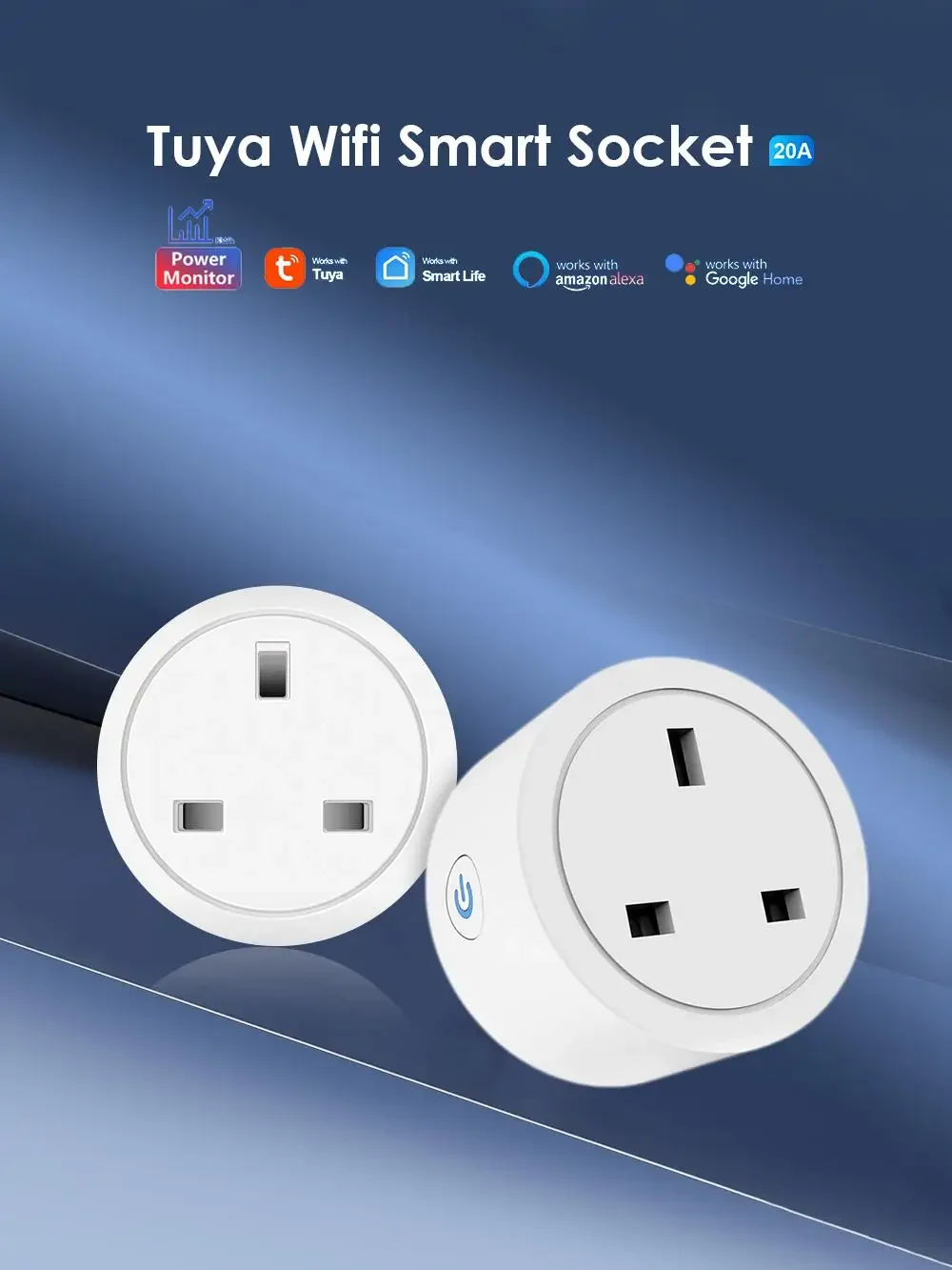 20A/ 16A Tuya Wifi Socket UK Plug Smart Socket Wifi switch Energy ...