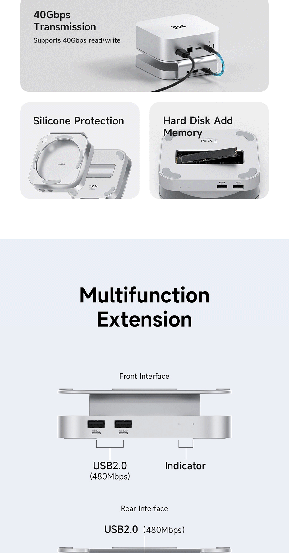 Hagibis USB C Hub with USB4 Hard Drive Enclosure 40Gbps M.2 NVMe SSD ...