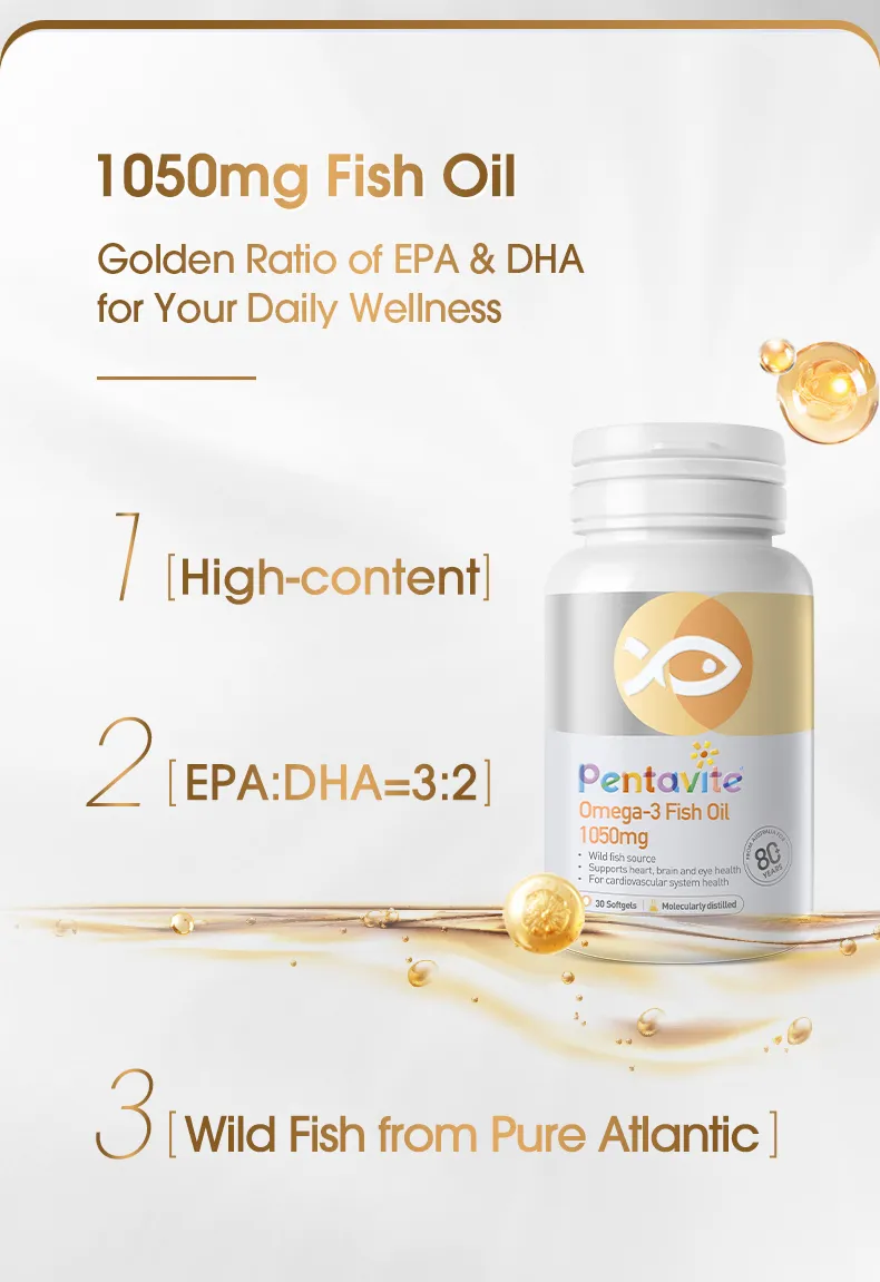 [Bone + Muscle Booster] Pentavite Omega-3 Fish Oil 1050mg + Pentavite ...