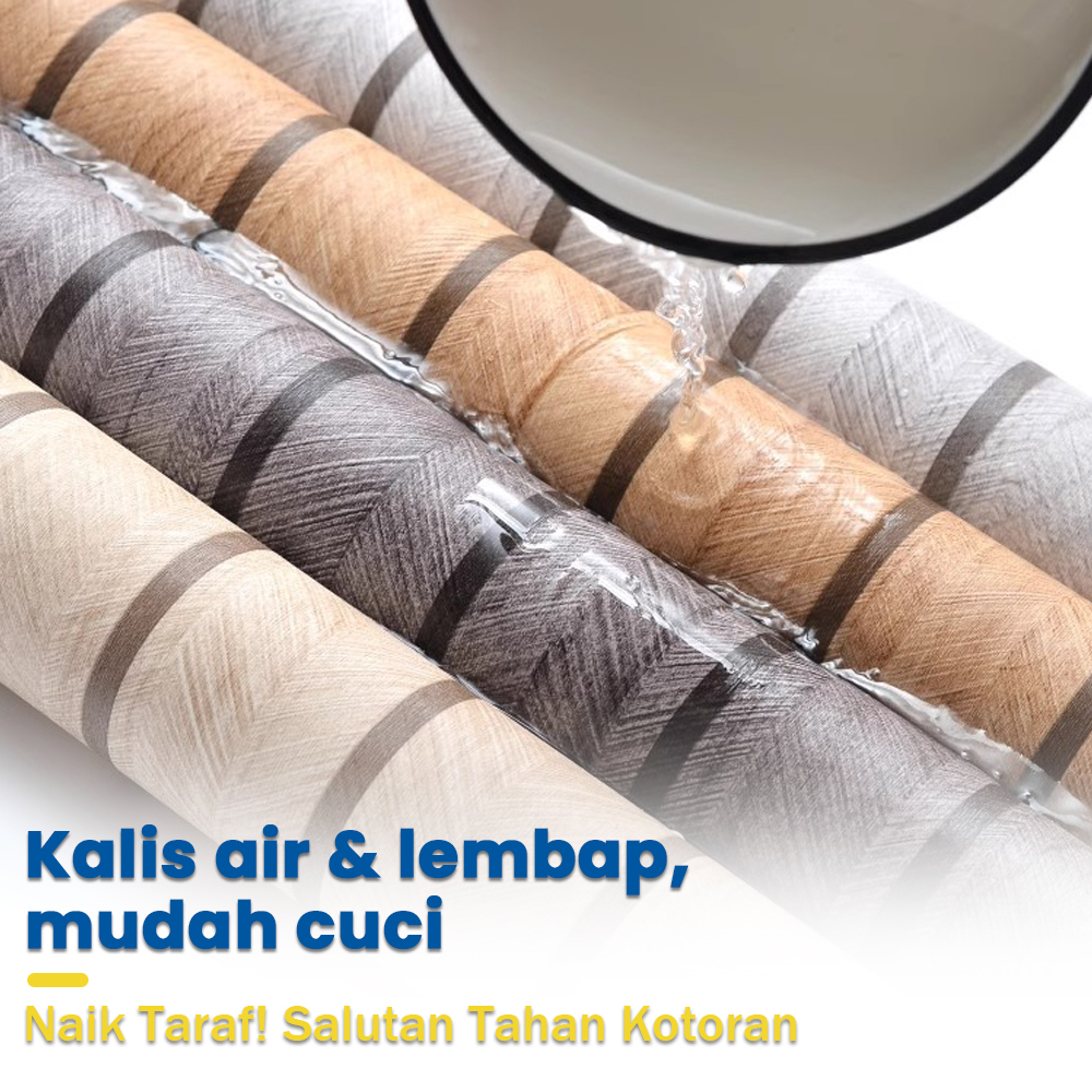 【Tekstur Timbul】Pelekat Hiasan Dinding Corak Kayu Wood Grain Wallpaper ...