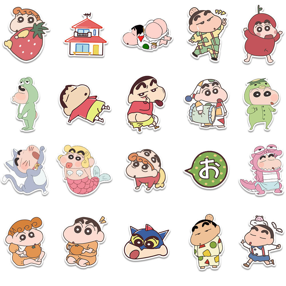 50PCS Crayon Shin-chan & SpongeBob Stickers - Waterproof Vinyl Decals ...
