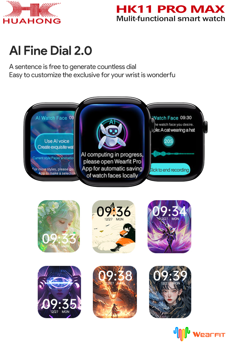 Original HK11 PRO MAX SmartWatch Network Sharing Series 10 AI Robot ChatGPT GPS NFC Compass ...