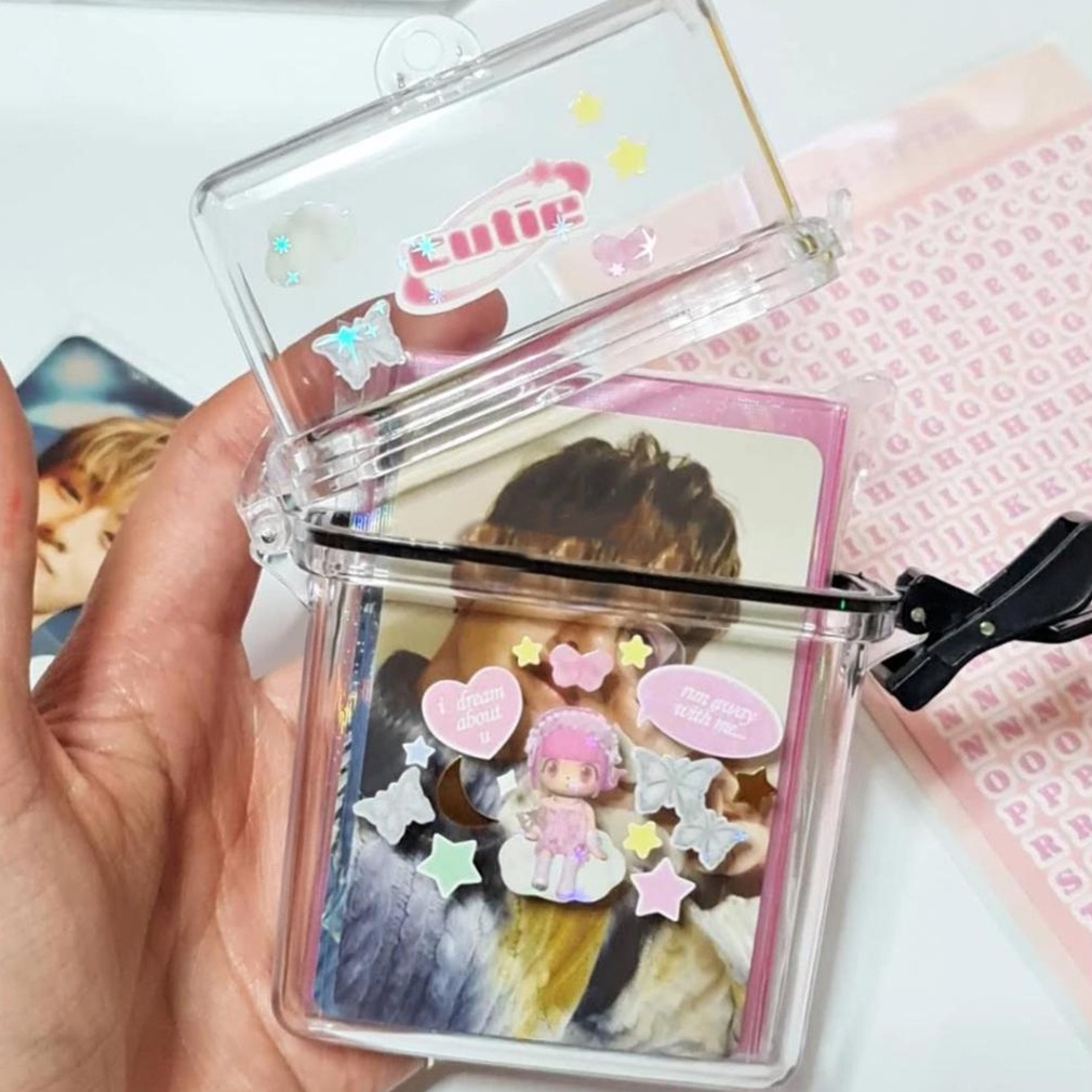 Mini Card Box Idol Photocards Case Photos Collect Holder Organizer ...