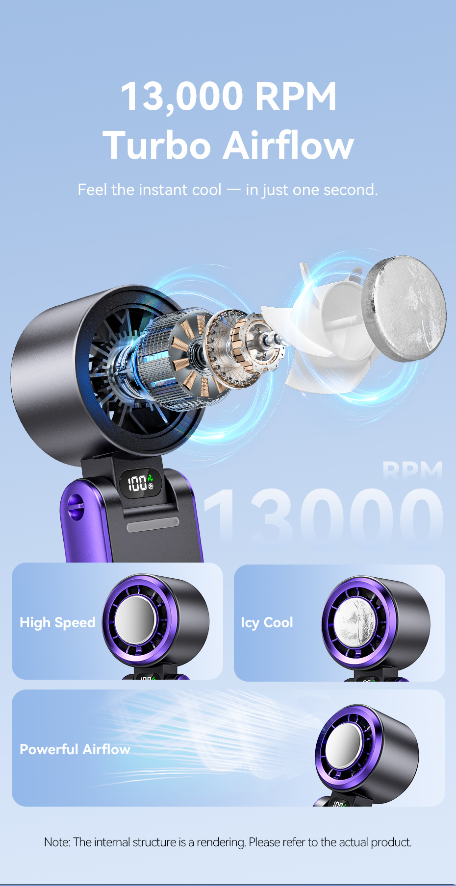 Vention Handheld Fan Mini Fan Portable Foldable Rechargeable Electric ...
