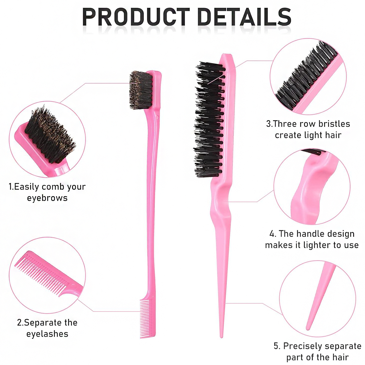 Professional Hair Styling Comb Set 10 Pcs – Rat Tail, Three-Twist, Edge ...