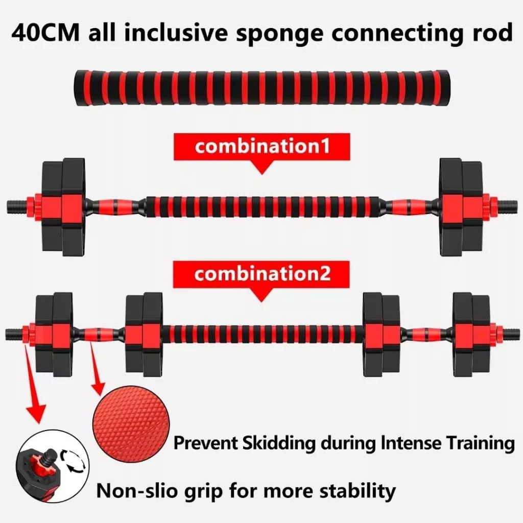 Dumbbell Set Adjustable Gym Workout Fitness Home Exercise Equipment Set ...