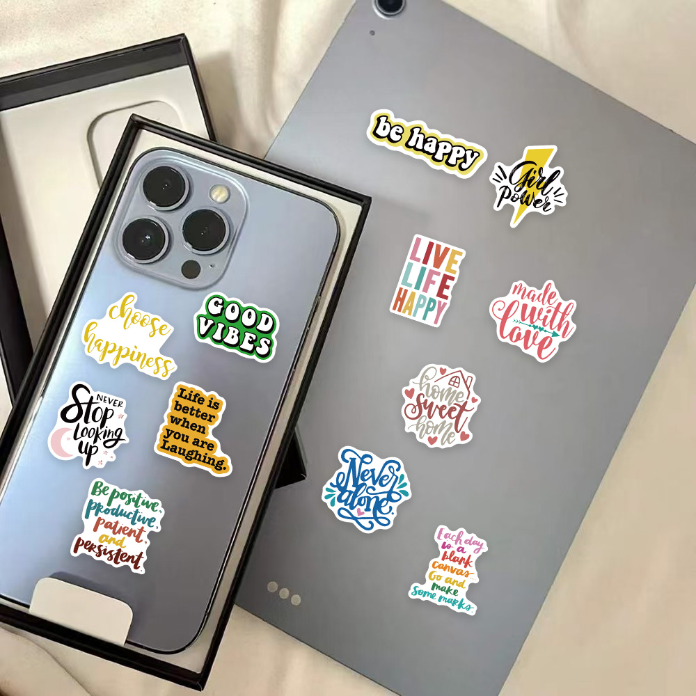 New 50PCS Inspirational Quote Stickers - Waterproof Vinyl Decals for ...