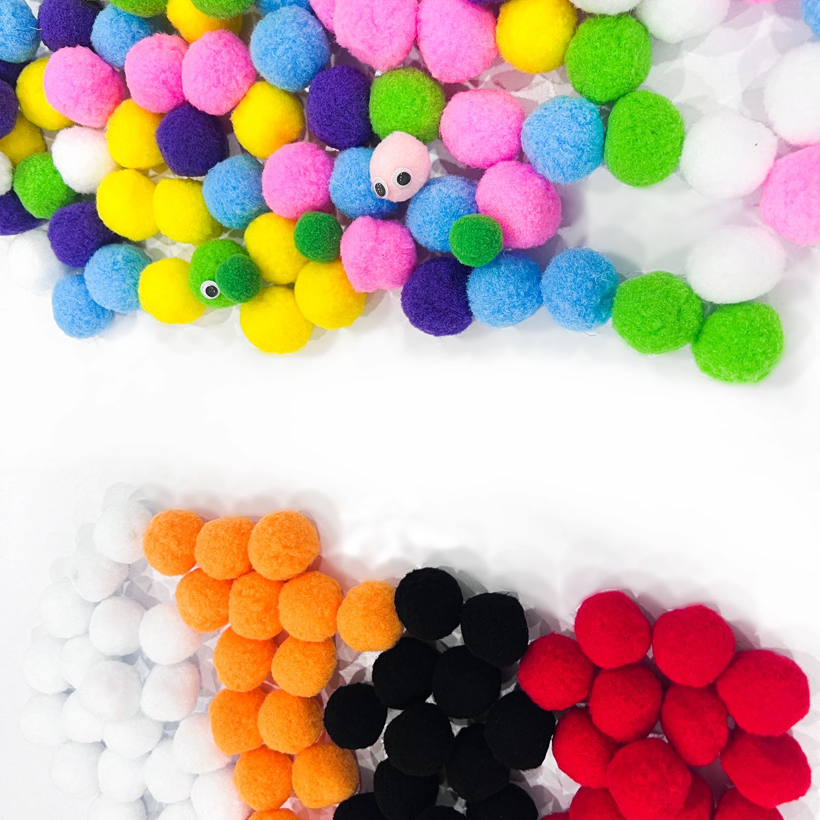 300pcs 14mm Soft Multicolor Pom Poms in A Reusable Bag, Perfect for Diy ...