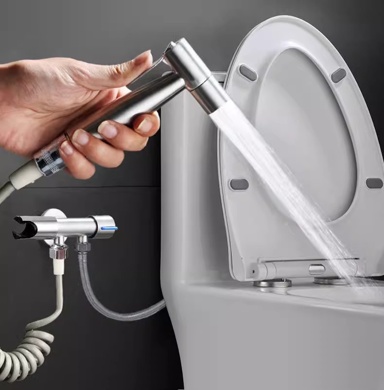 Stainless steel toilet companion spray gun faucet with one inlet and ...