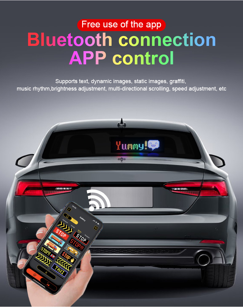 New 1-2PCS Car Windshield LED Lights Devil's Eye LED Screen Lights USB ...