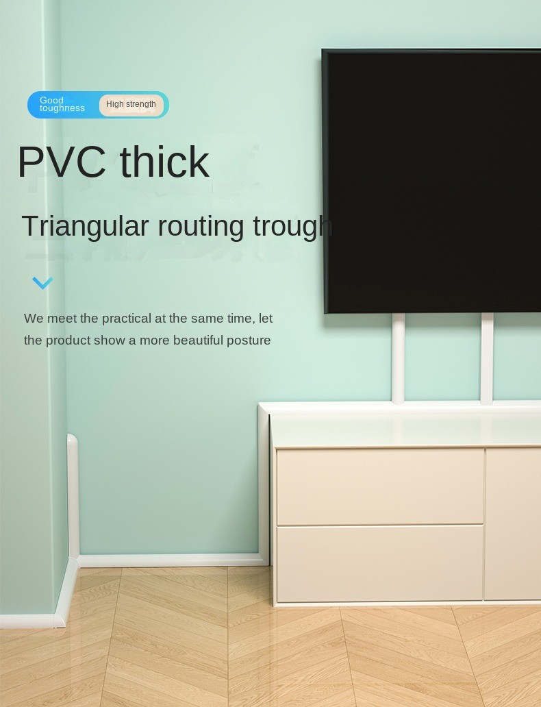 Thick PVC Corner Trunking - Arc-Shaped Self-Adhesive Wire Cover for ...