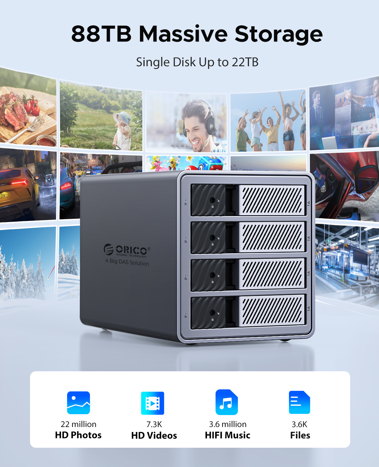 ORICO 95 Series 4-Bay HDD Docking Station with RAID USB 3.0 Aluminum ...