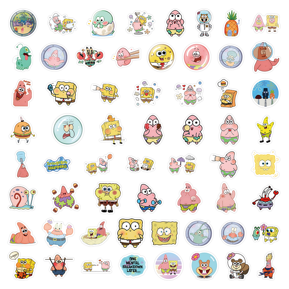 120pcs Spongebob Patrick Star Stickers Anime Cute Sandy Cheeks DIY ...