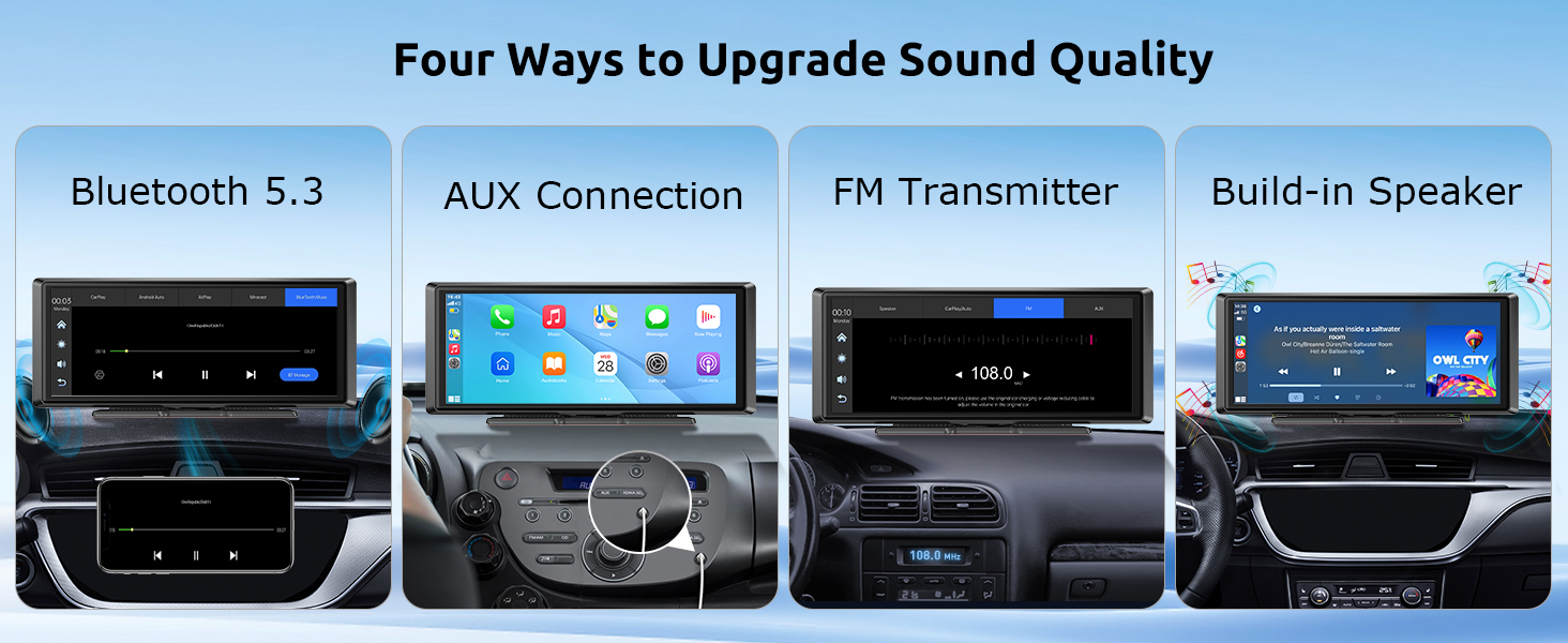 ESSGOO 8.1" INCH Portable Car Player CarPlay Android Auto FHD IPS 2.5D ...