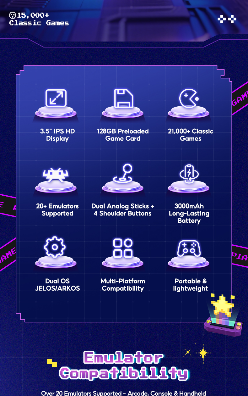 【FREE Gift】R36H Game Console R36S 21000+ Original Game Gameboy 128GB Portable Handheld Pocket 3 ...