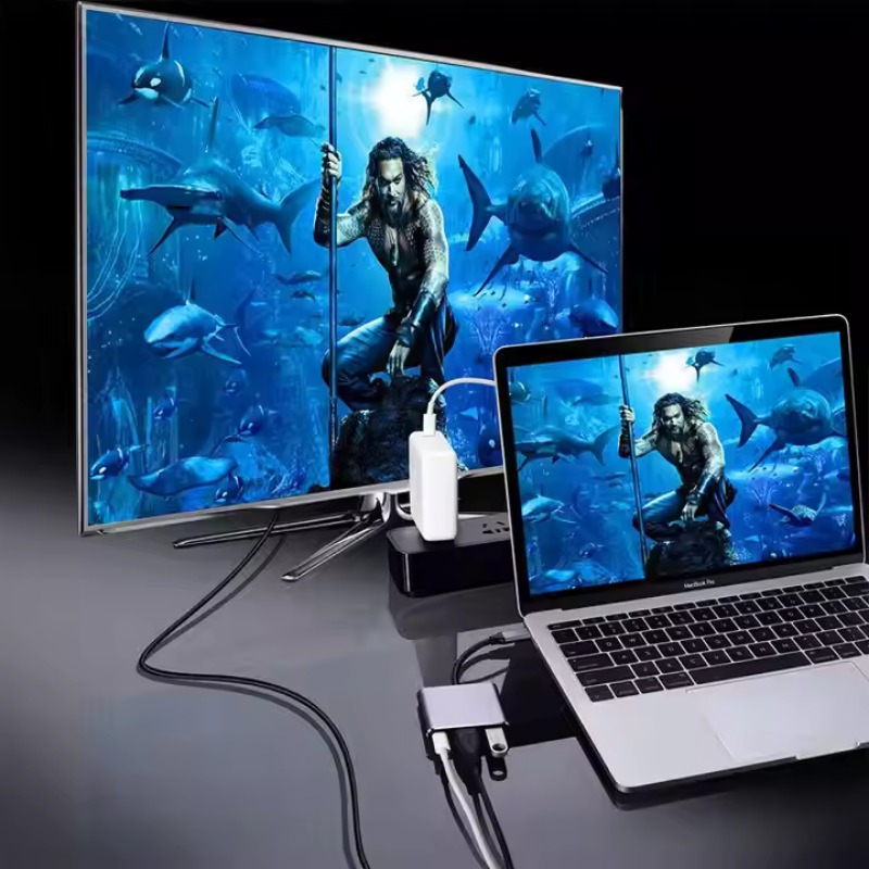 USB Port HUB Multifunctional 3 in 1 Converter Data Type C to HD 4K PD ...