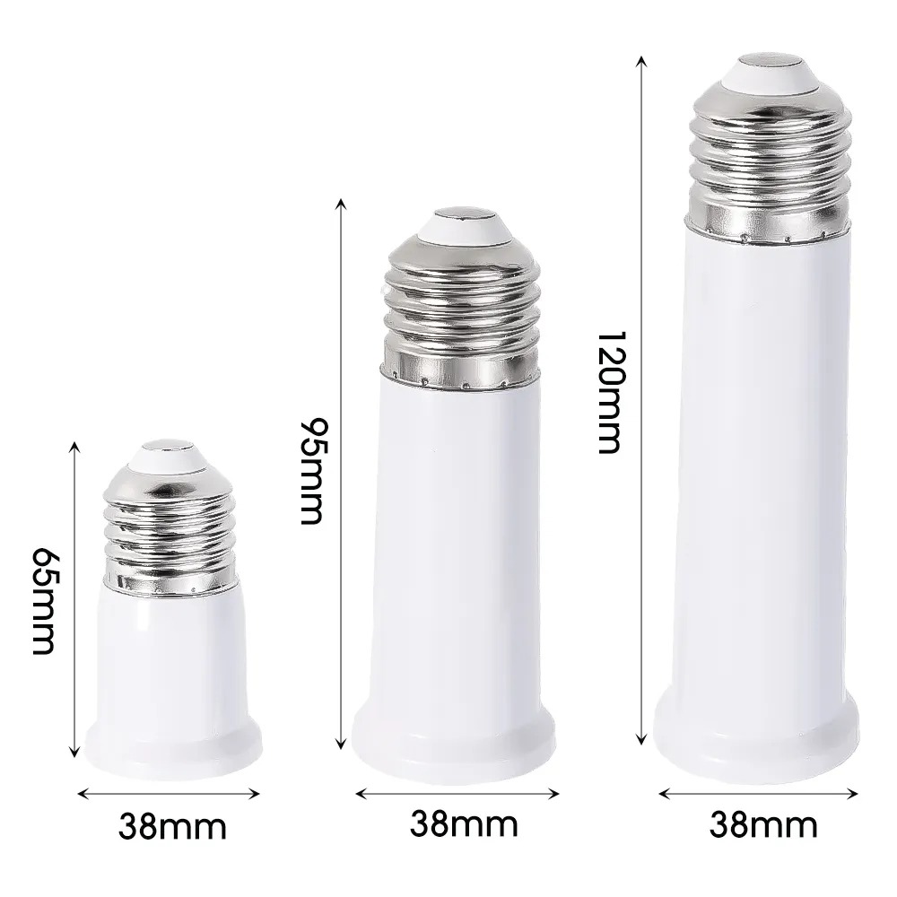 28CM E27 to E27 Extender Lamp Holder Adapter 65 / 95mm Light Screw Bulb ...