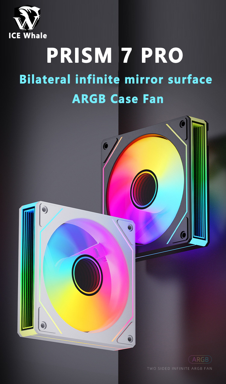 ICE Whale Prism 7 PRO ARGB PC Case Fan 120mm Infinity Mirror Design Motherboard Lighting Sync ...