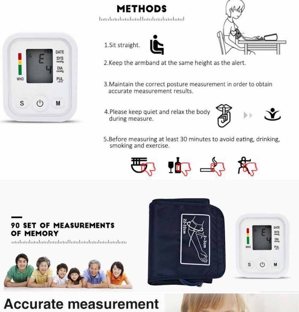 Blood Pressure Monitor Automatic Digital LCD,measuring blood pressure ...