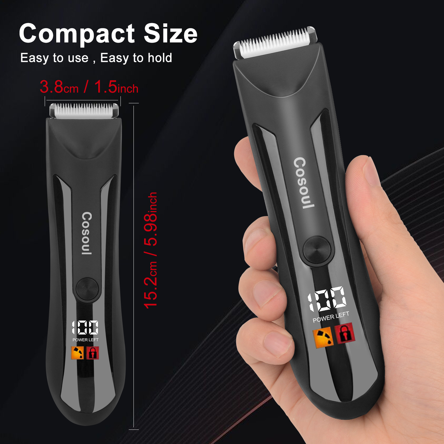 Cosoul Body Hair Trimmer For Men Pubic Hair Shaver Electric Groomer ...