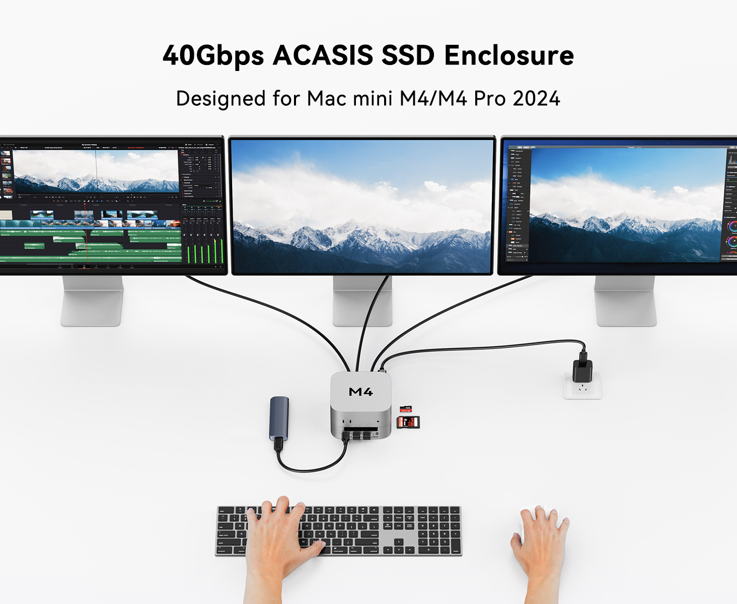 ACASIS 40Gpbs Enclosure Docking Station - USB-C with 2xDP, SD/TF 3.0 ...