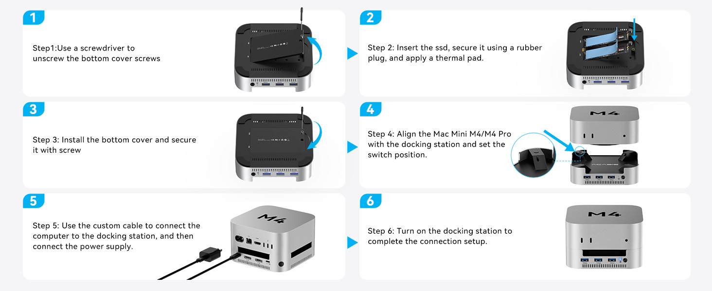 ACASIS 40Gpbs Enclosure Docking Station - USB-C with 2xDP, SD/TF 3.0 ...