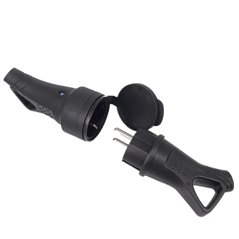 EU Rubber Waterproof Socket Plug Electrial Grounded European Connector ...